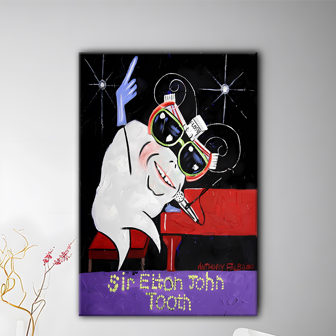 Sir Elton John Tooth Canvas Wall Art