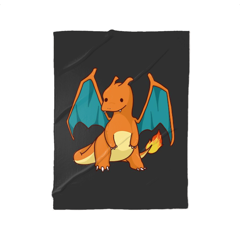 Cute Mega Charizard X, Pokemon Fleece Blanket