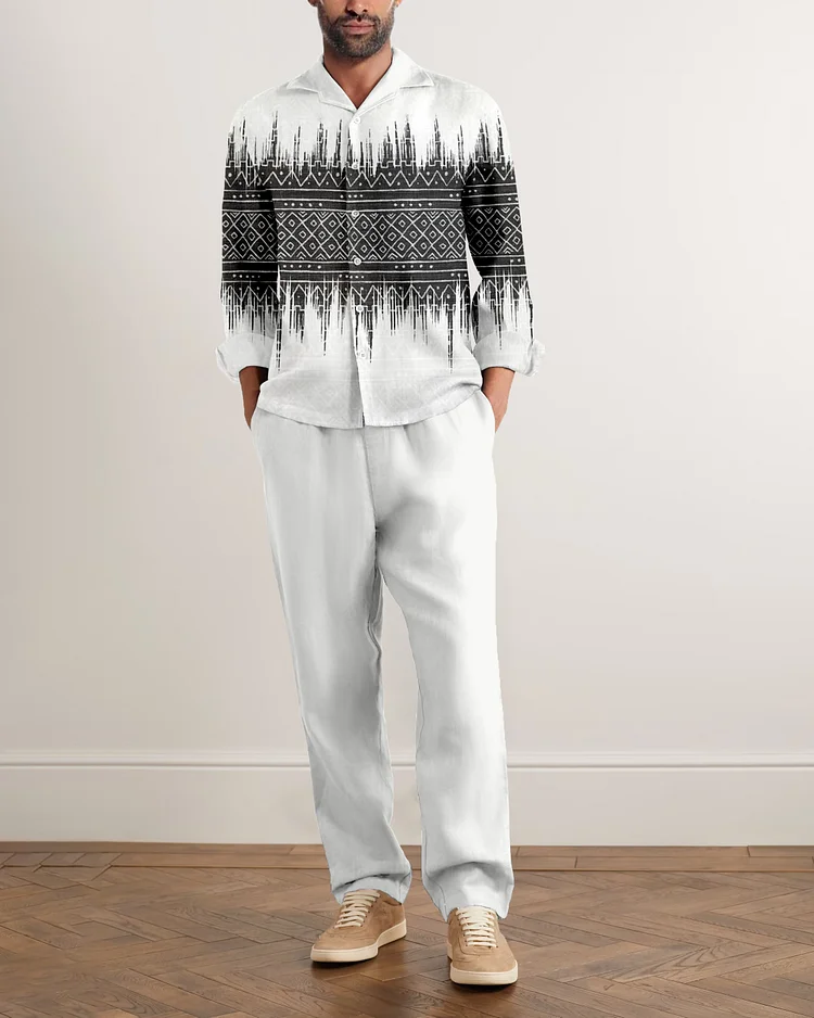 Men's Southwestern Style Long Sleeve Walking Suits-0056