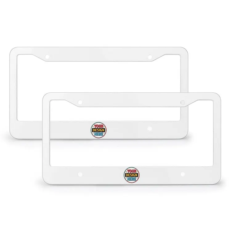 Personality Design License Plate Frames Four Round Holes Pair