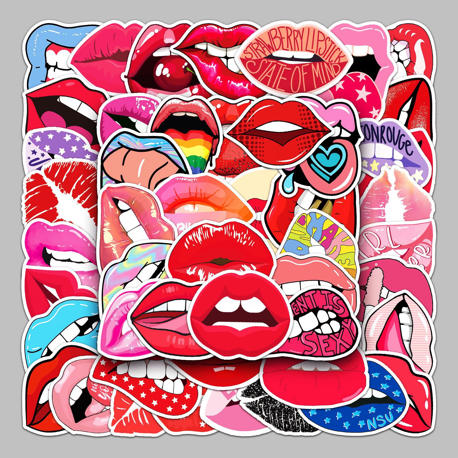 【20 Pcs】Sexy Mouth Stickers
