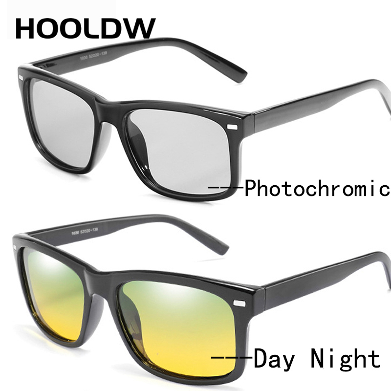 HOOLDW Polarized Photochromic Sunglasses Men Night Vision Glasses Day ...