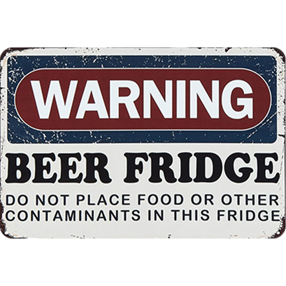 Warning Beer Fridge - Metal Tin Signs(8*12Inch/12*16Inch)