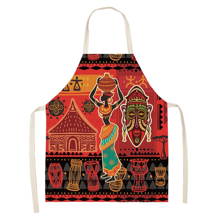 Linen Kitchen Apron - Indigenous People