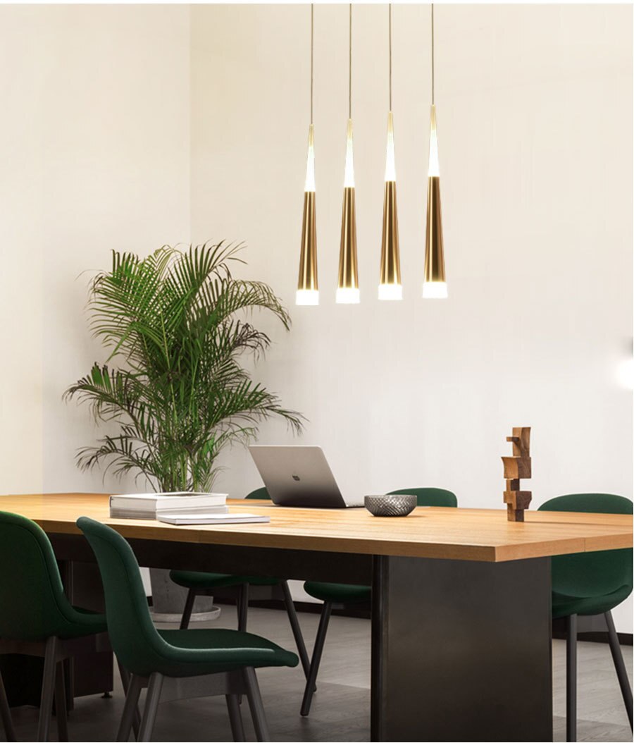 LED Simple Pendant Lights Gold Lamp For Living Room Lustre Pendant ...