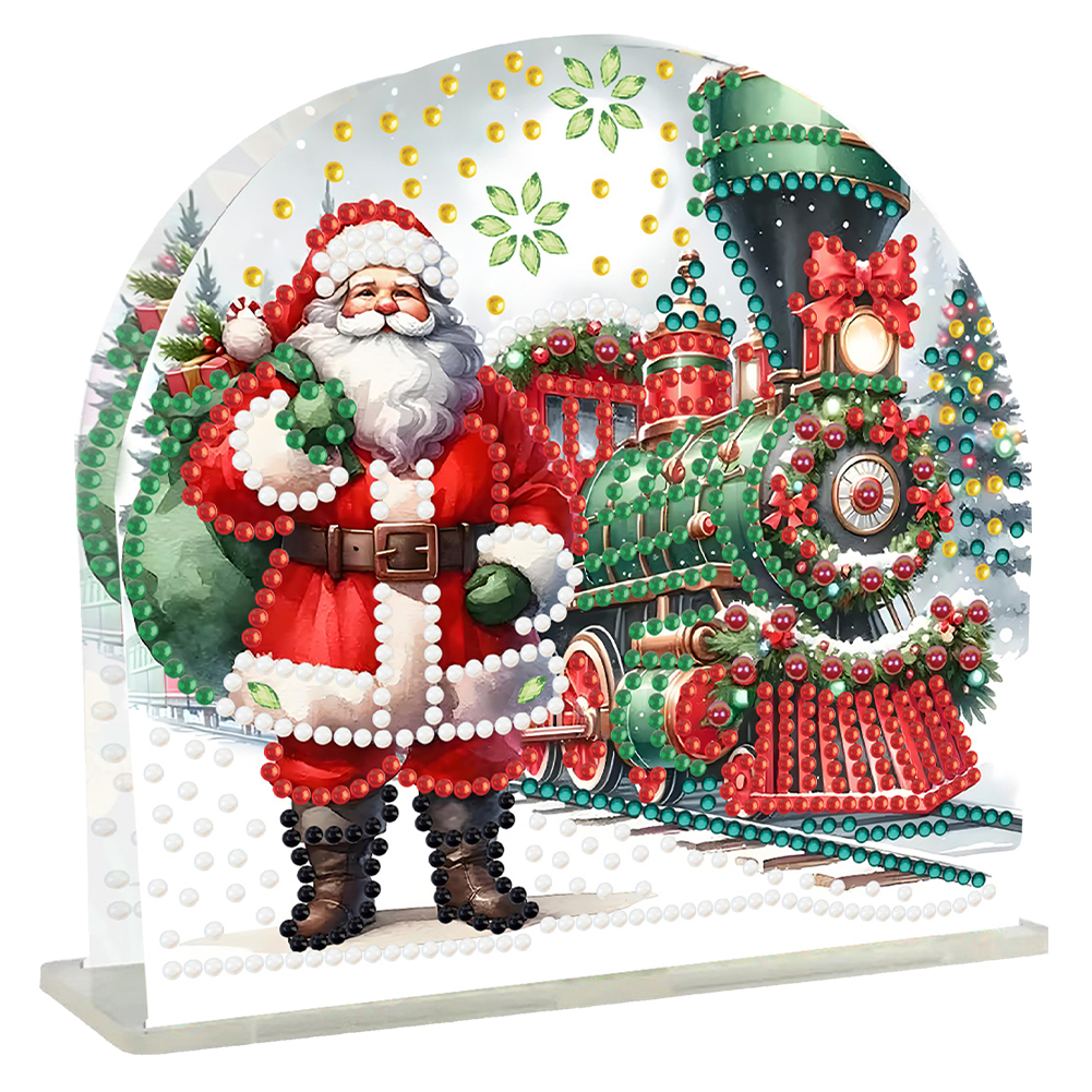 Acrylic Santa Claus Diamond Painting Paper Towel Holder for Art Crafts ...