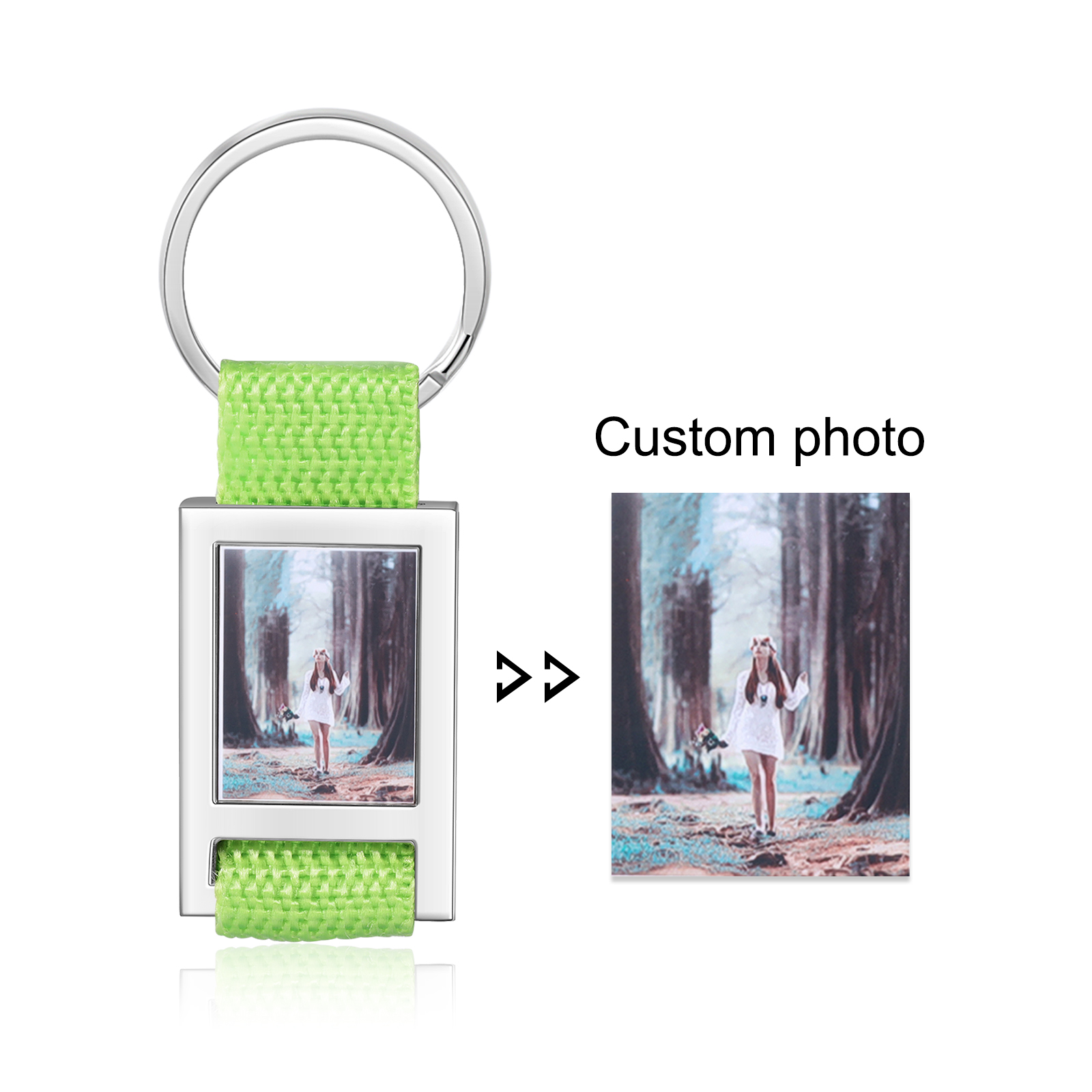 Personalized Photo Keychain Custom Dog Tag Keychain for Women Men