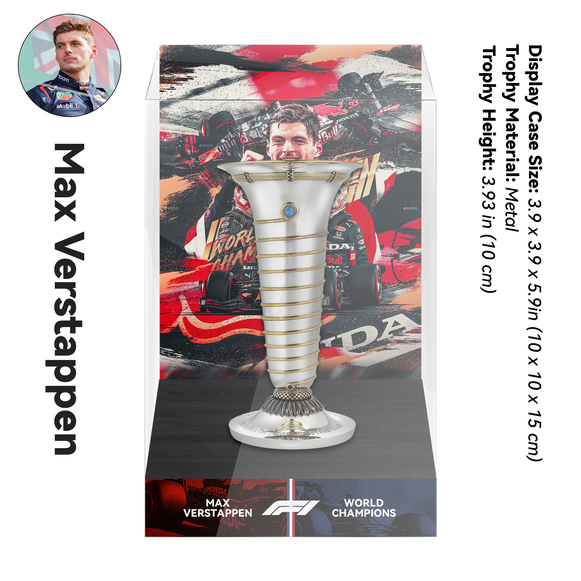 Max Verstappen Formula One World Drivers' Champions Trophy Display Case
