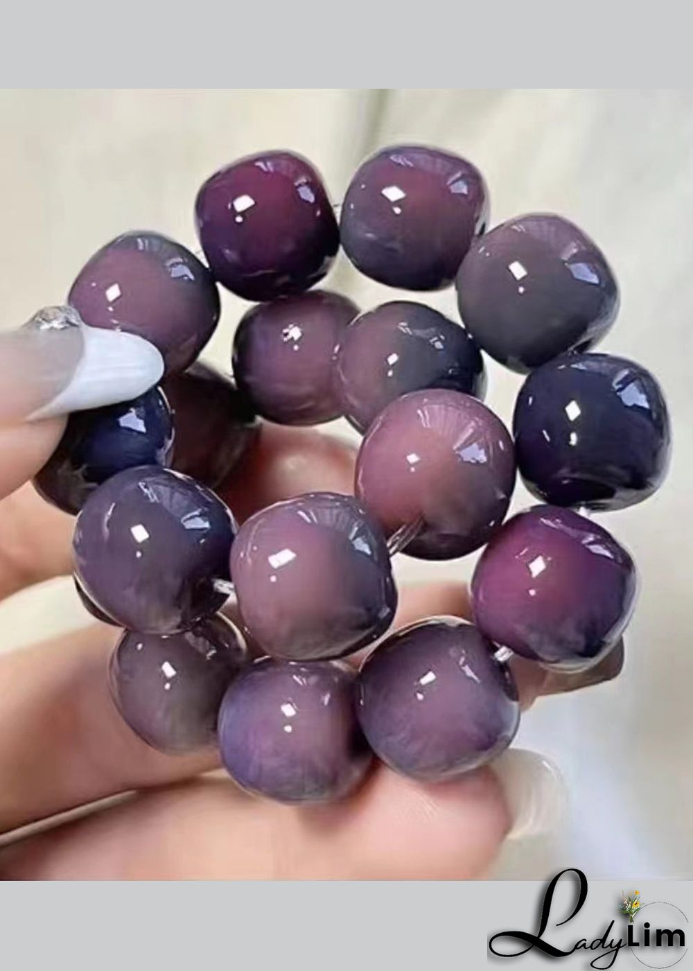 Handmade Purple Ball Bodhi Bracelet - Ladylim