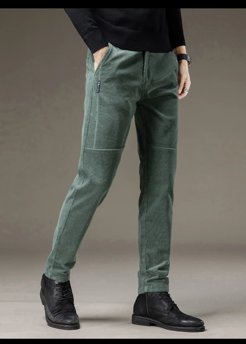 Men's corduroy straight stretch casual pants