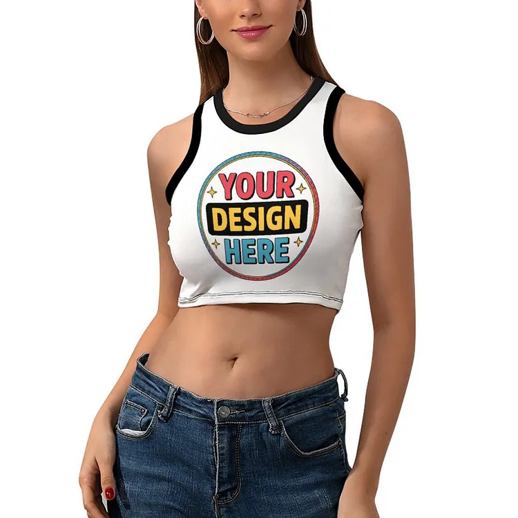 Personalized Custom Women's Cropped Tank Top Design Your Own Unique ...