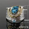 Blue Crystal Statement Ring