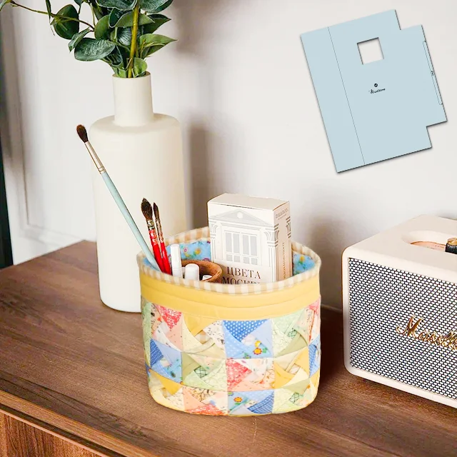 Patchwork Storage Basket Sewing Template - Include Instructions