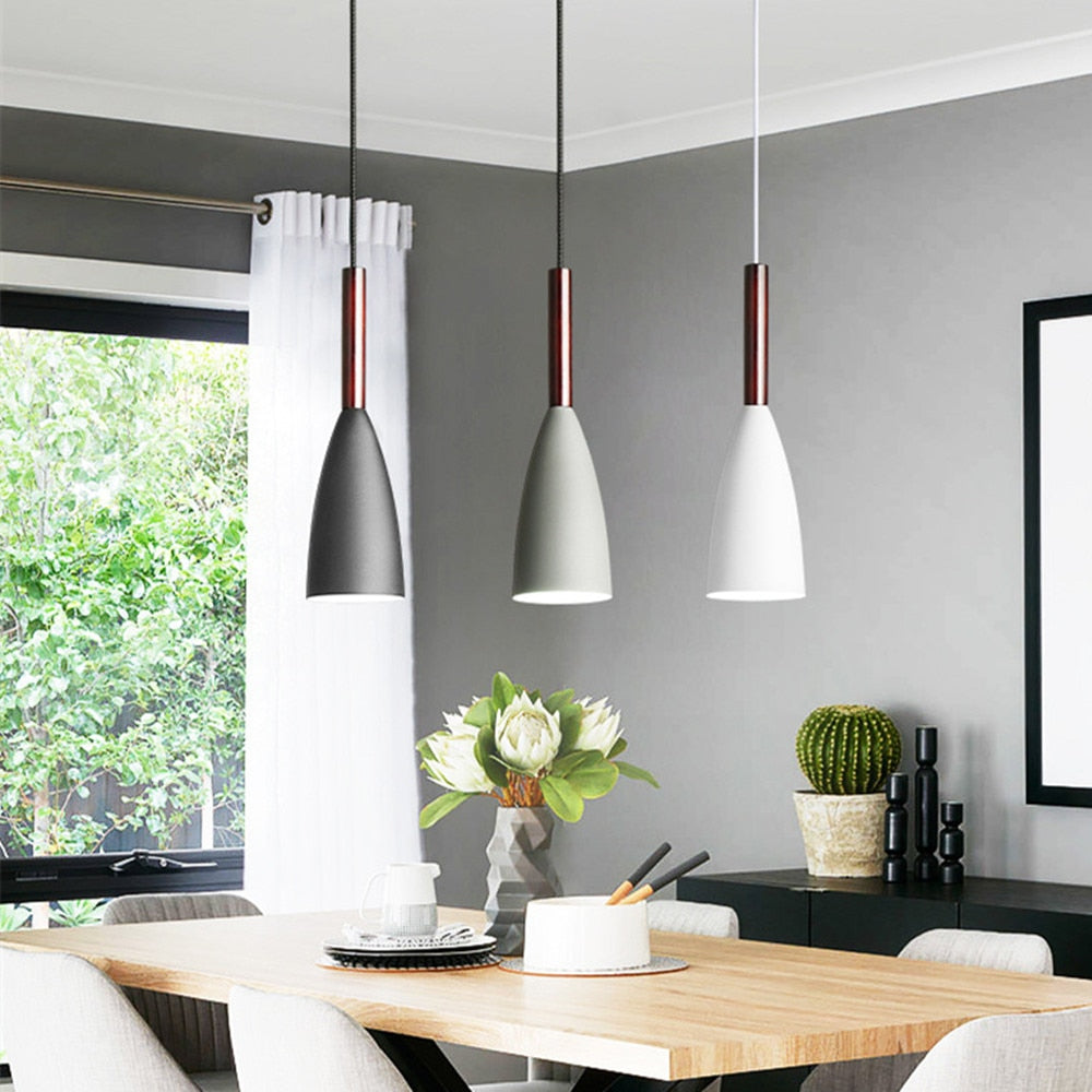 Nordic simple pendant light E27 LED modern led hanging lamp for bedroom ...