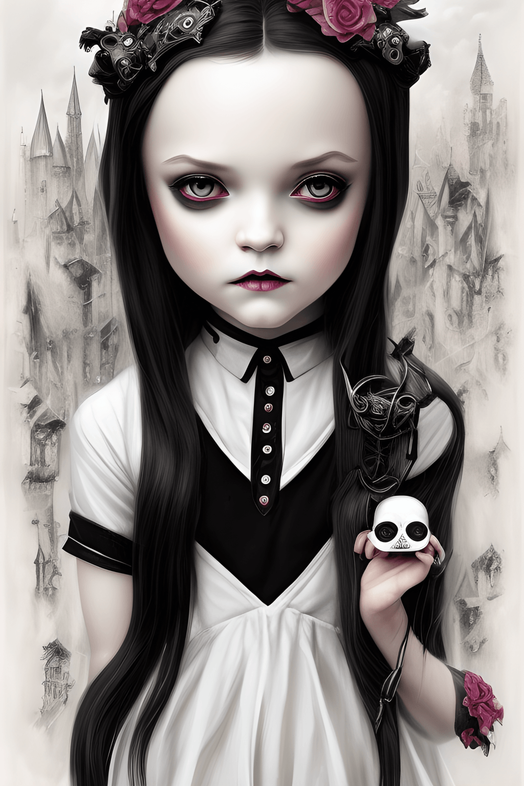 Wednesday Addams (canvas) full round or square drill diamond painting