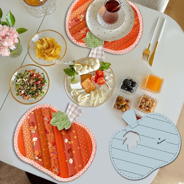 DIY Patchwork Pumpkin Placemat Sewing Template & Instructions