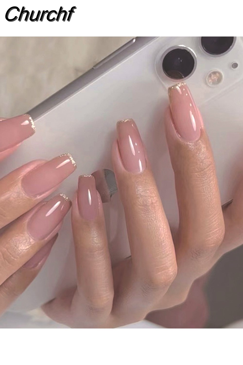 Churchf Detachable Coffin False Nails Wearable French Ballerina Flower ...