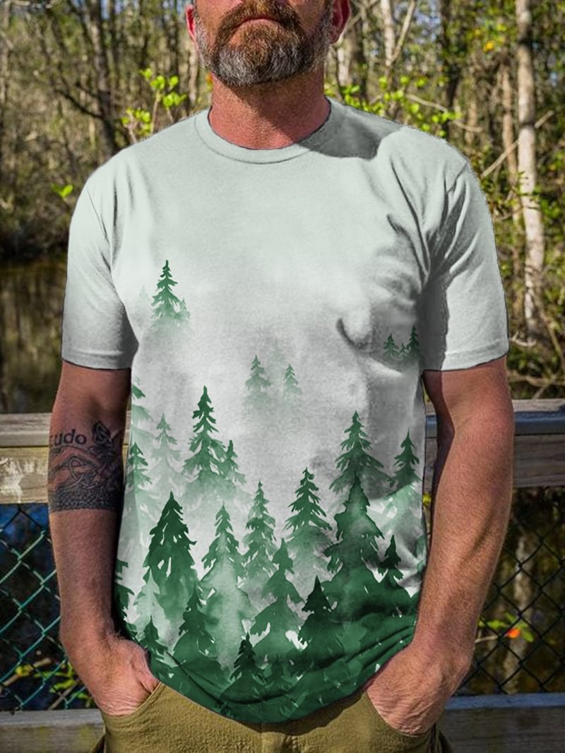 Outdoor Forest Printed Comfy T-Shirt - Mildstyles