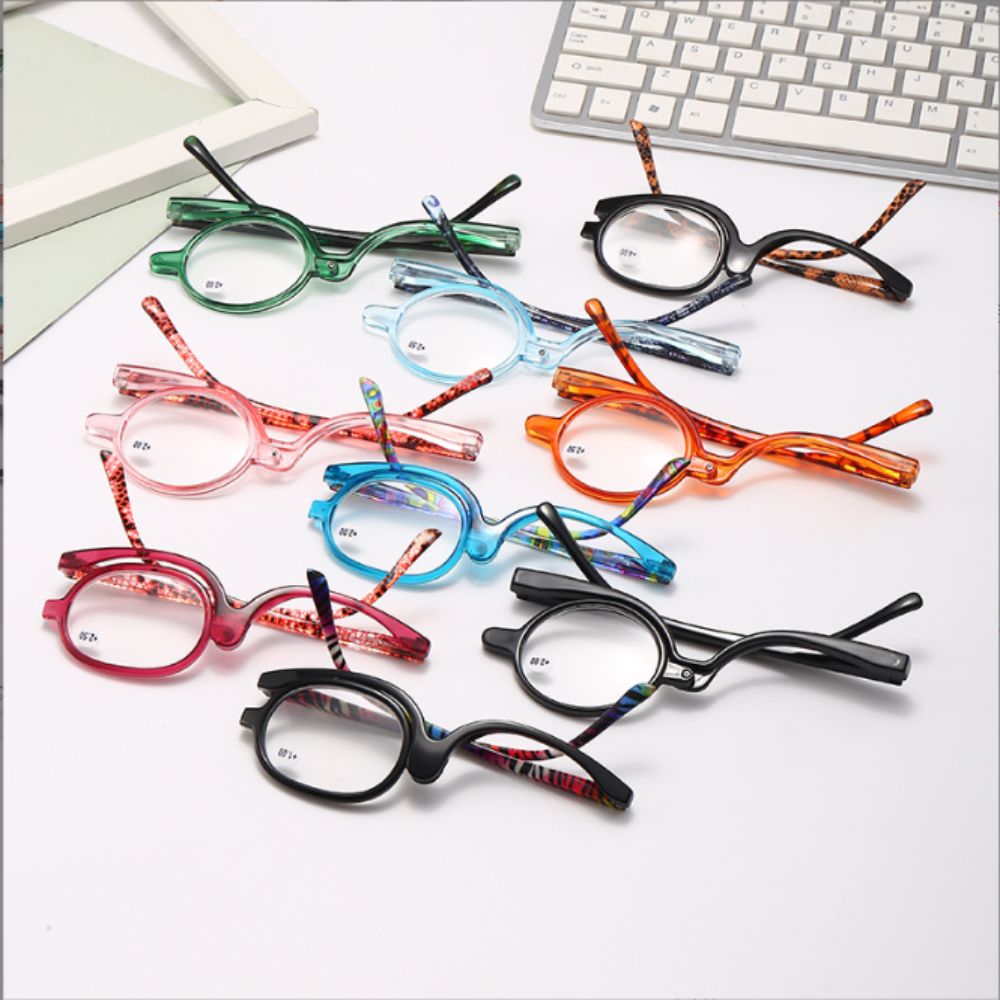 +1.0~+4.0 Diopter Rotating Makeup Reading Glasses Colourful Frame ...