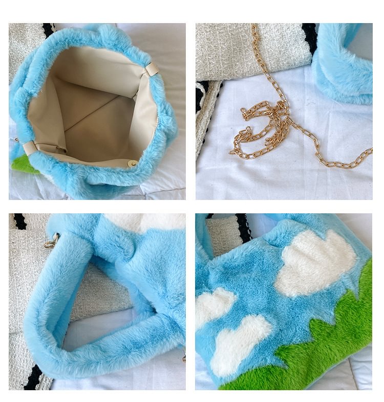 BLUE SKY WHITE CLOUDS PLUSH BAG