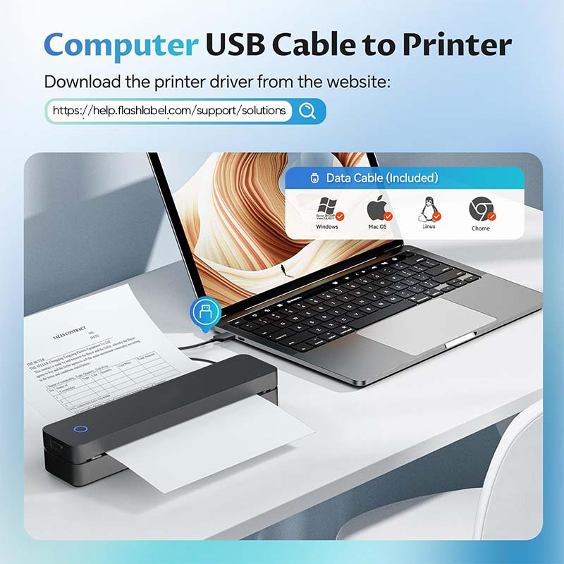 Portable Wireless Thermal Mobile Printer