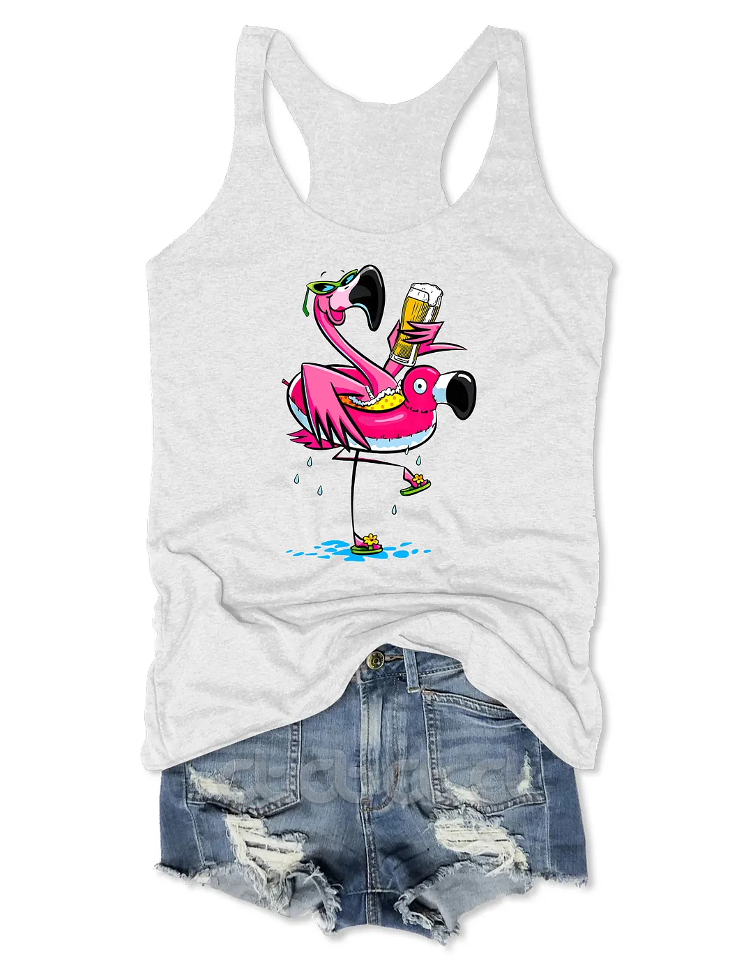 Flamingo Drinking Cocktail Tank