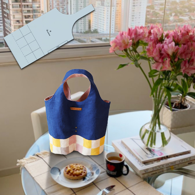 Double Cup Carrier Bag Sewing Template - With Instructions