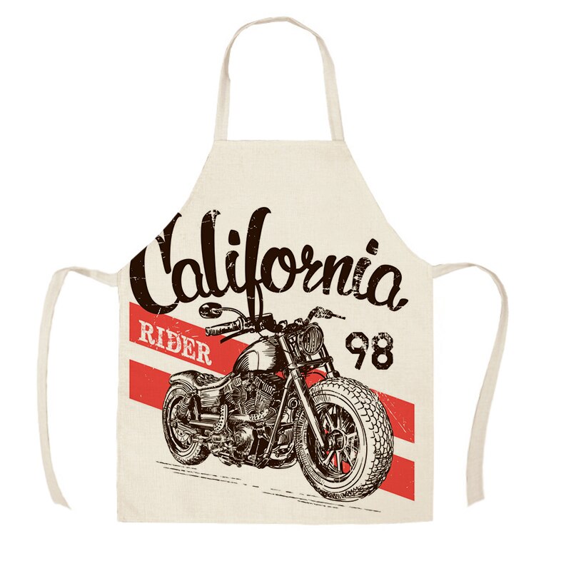Linen Kitchen Apron - Motorcycle