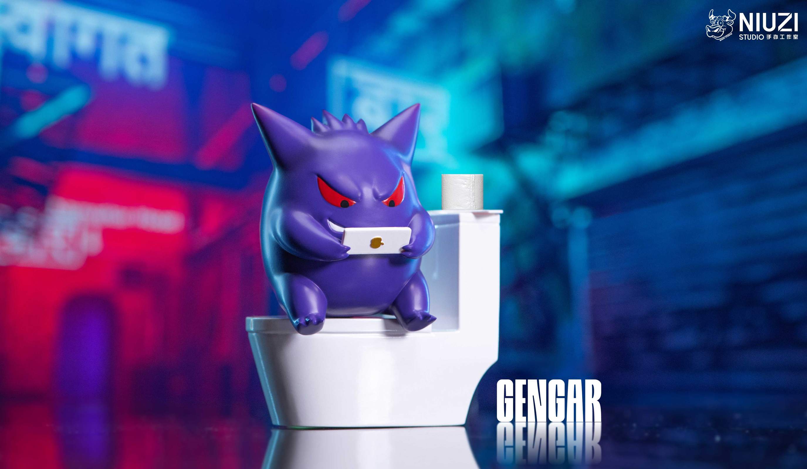 Slacking Off Gengar - Pokemon Resin Statue - NiuZi Studio