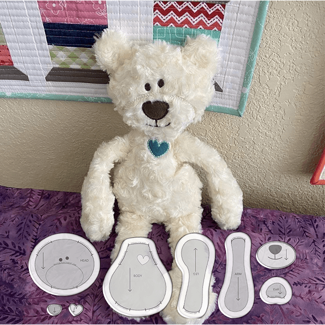 🧸Plush Kimberbear Template (8 PCS) - With Instruction