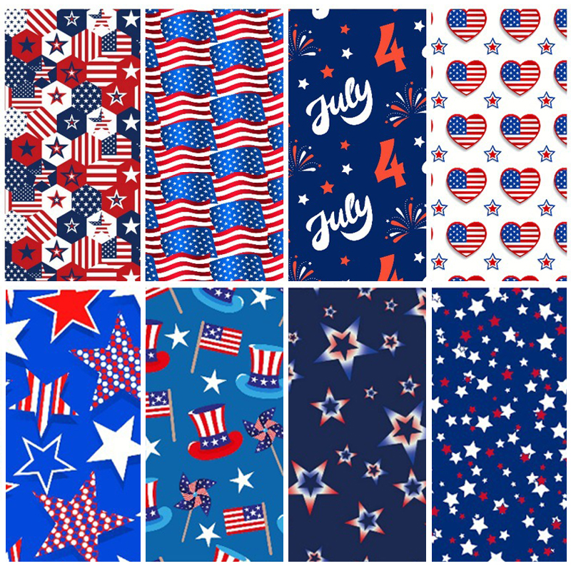 Flag Patchwork Fabrocs- 8&9 PCS