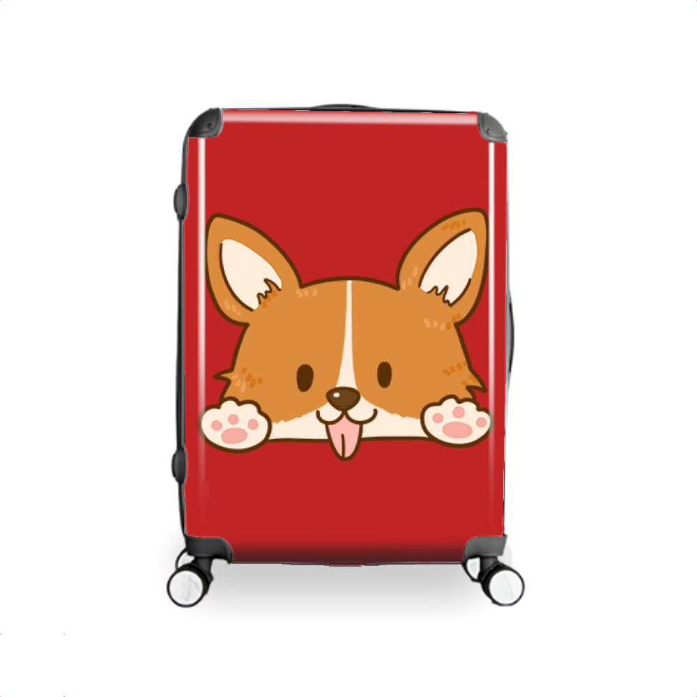 Corgi Sticking Out Tongue, Welsh Corgi Hardside Luggage