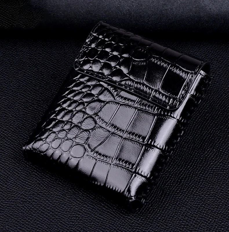 VERTU Ironflip Oil Black Alligator Leather Pocket Folded Phone Case