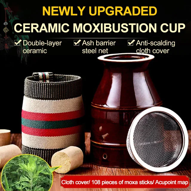 Dual-layer insulated purple sand moxibustion cup