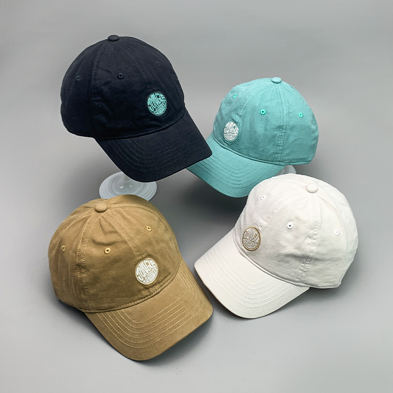 Simple Circular Letter Embroidery Men Women Baseball Hats Cotton Kpop ...