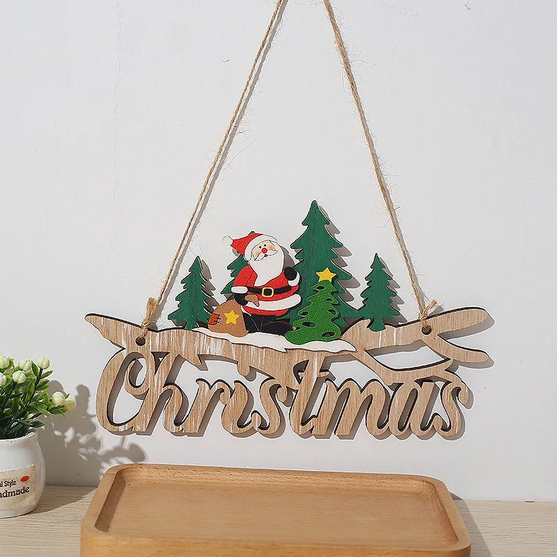 Merry Christmas Wooden Door Pendant – Festive Welcome Sign for the ...
