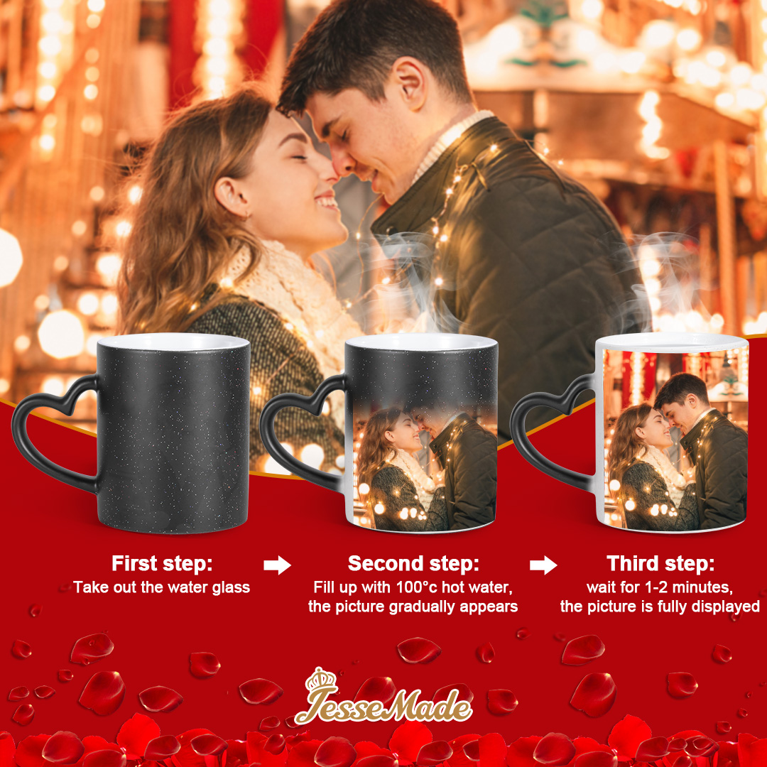 Personalized Photo Color Changing Mug Custom Lettering Picture Mug for ...