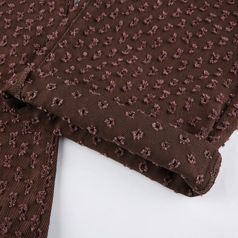 RIPPED TEXTURE STREET JEANS