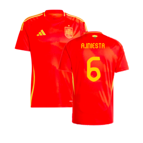Spain Andrés Iniesta 6 Home Shirt Kit Euro 2024