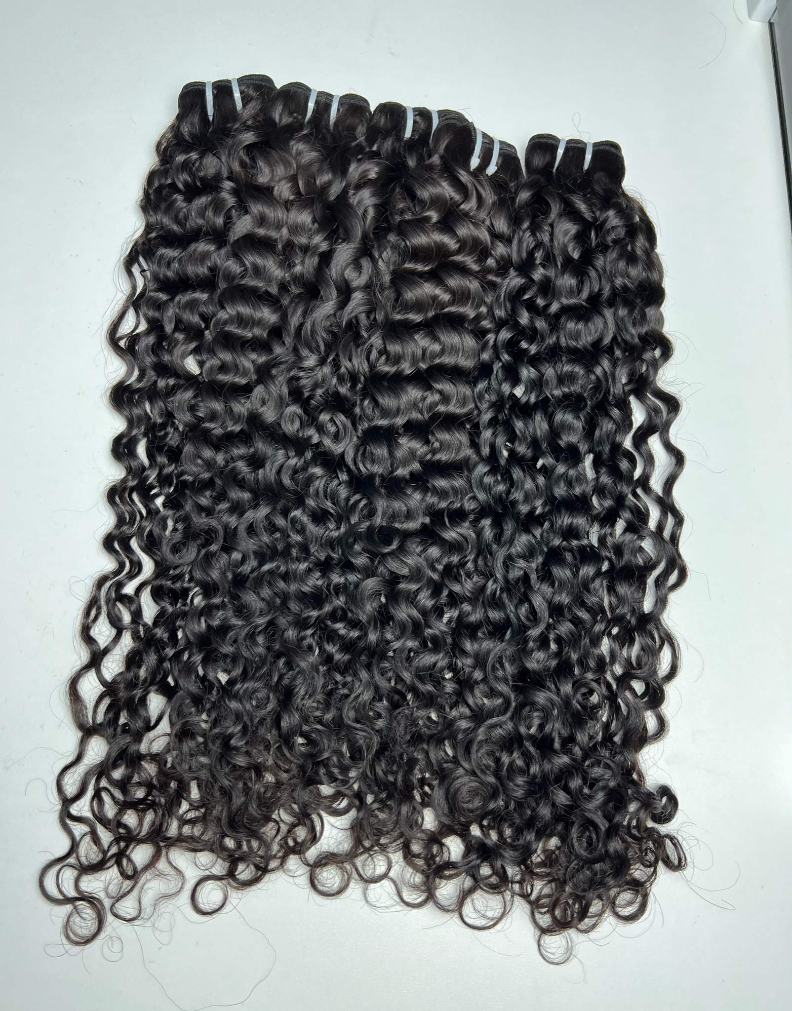 KINGFA Italian Curly Bundles Double Wefted Weaves #1B High End Virgin Hair
