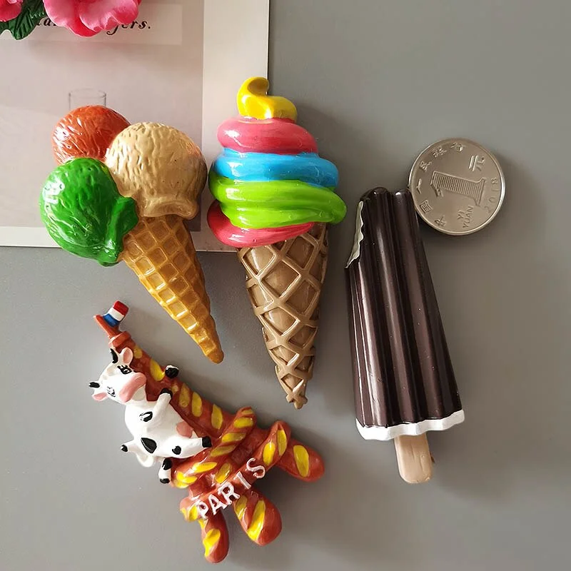 Athvotar 5 Get 1 3D Simulation Food Cute Cone Ice Cream Choc-ice Resin ...