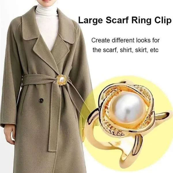 (🎅EARLY CHRISTMAS SALE-49% OFF) Women's Elegant Pearl Floral Scarf Ring ...