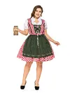 Womens Plus Size Red Plaid Dress Oktoberfest Fraulein Costume