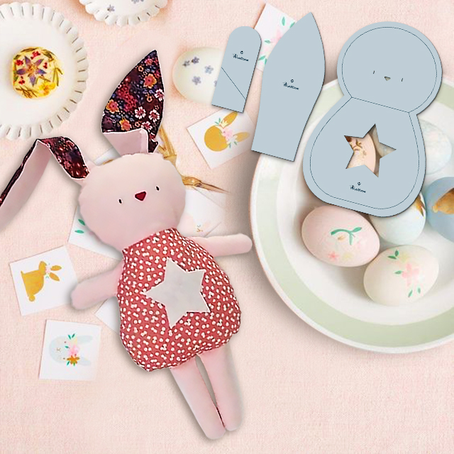 Super Cute Bunny Doll Template Set & Instructions