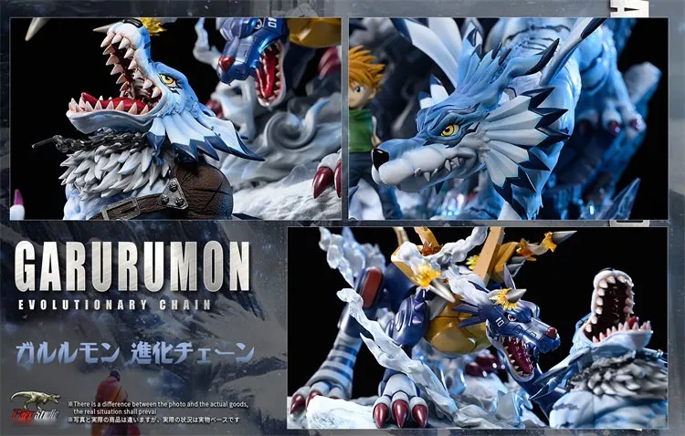 Evolution of Garurumon Set - Digimon Resin Statue - T-Rex Studios