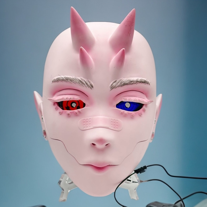 Open Mask Two-Dimensional COS Resin Mask Handmade Eyes Glowing Luminous ...