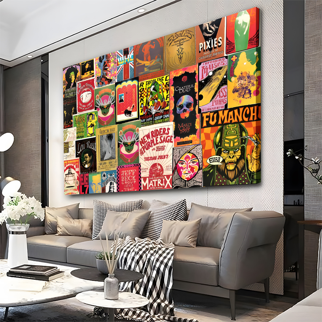 Bob Seger Concert Poster Collage Canvas Wall Art