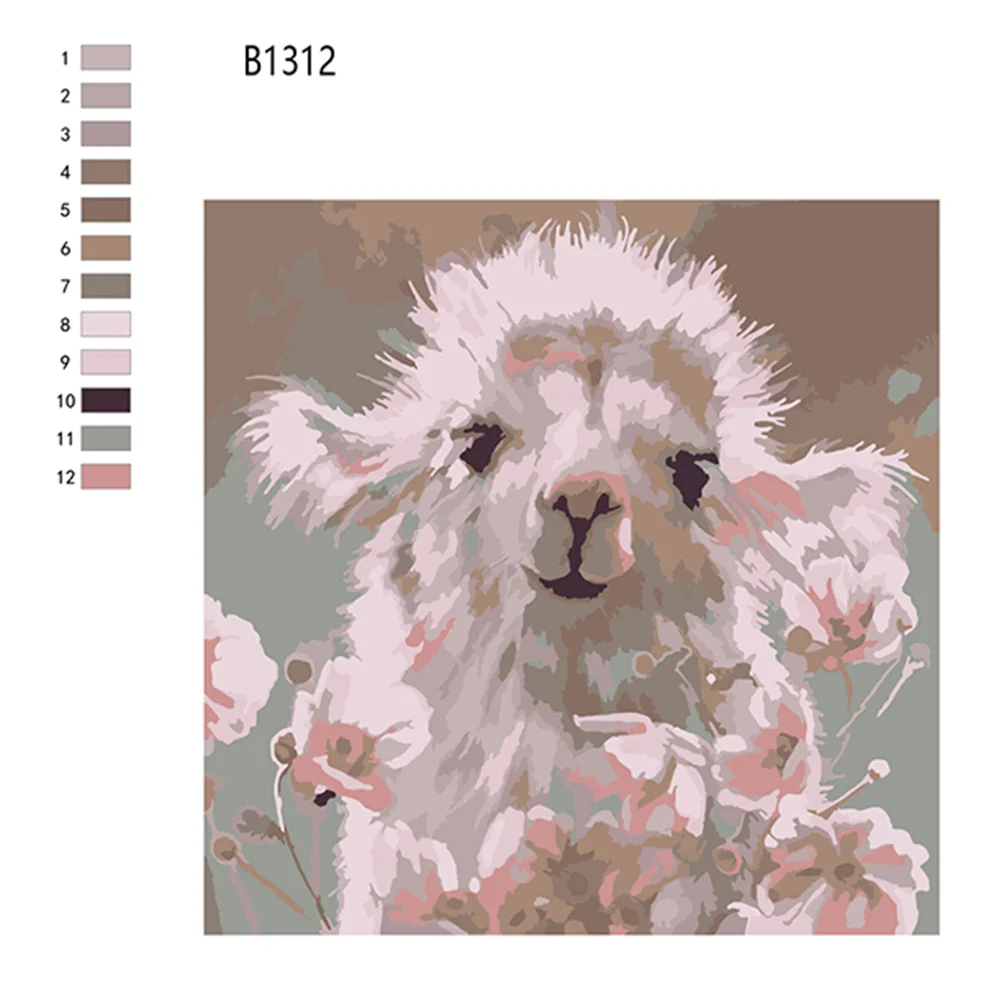 Cute Alpaca(20*20cm)-Painting By Numbers