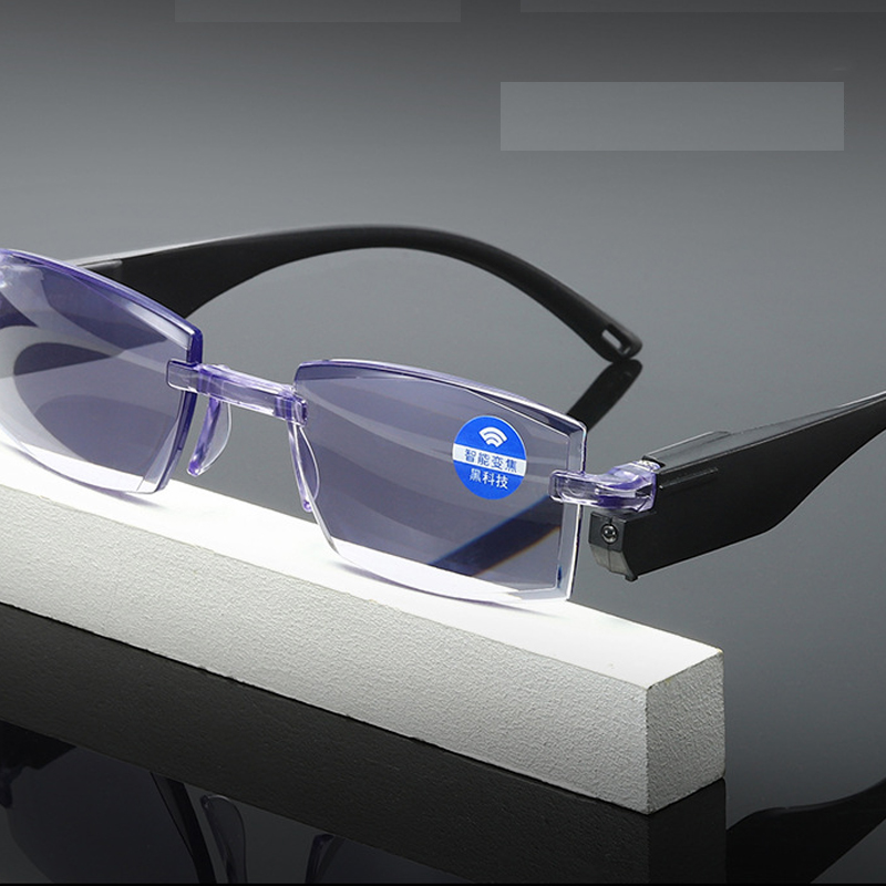 Anti-blue Light Reading Glasses Distance And Near Dual-use Rimless Edge ...