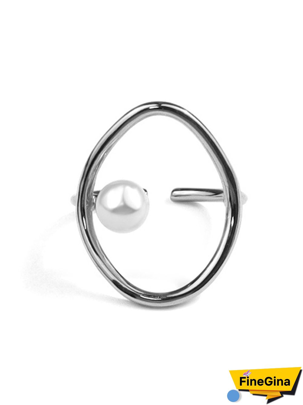 FineGina Pearl Hollow Rings Accessories